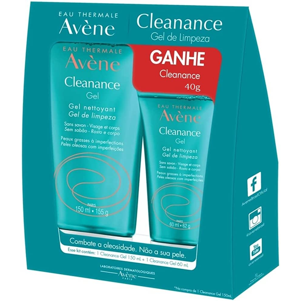 Sabonete facial Avene Cleanance Gel Kit 150 ml e 40 g | Shopee Brasil