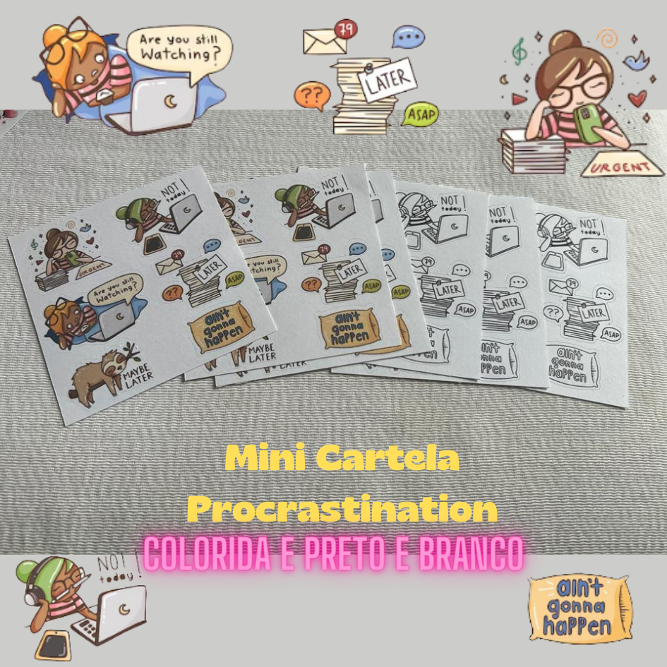 Mini Cartela de Adesivo Procrastination | Shopee Brasil