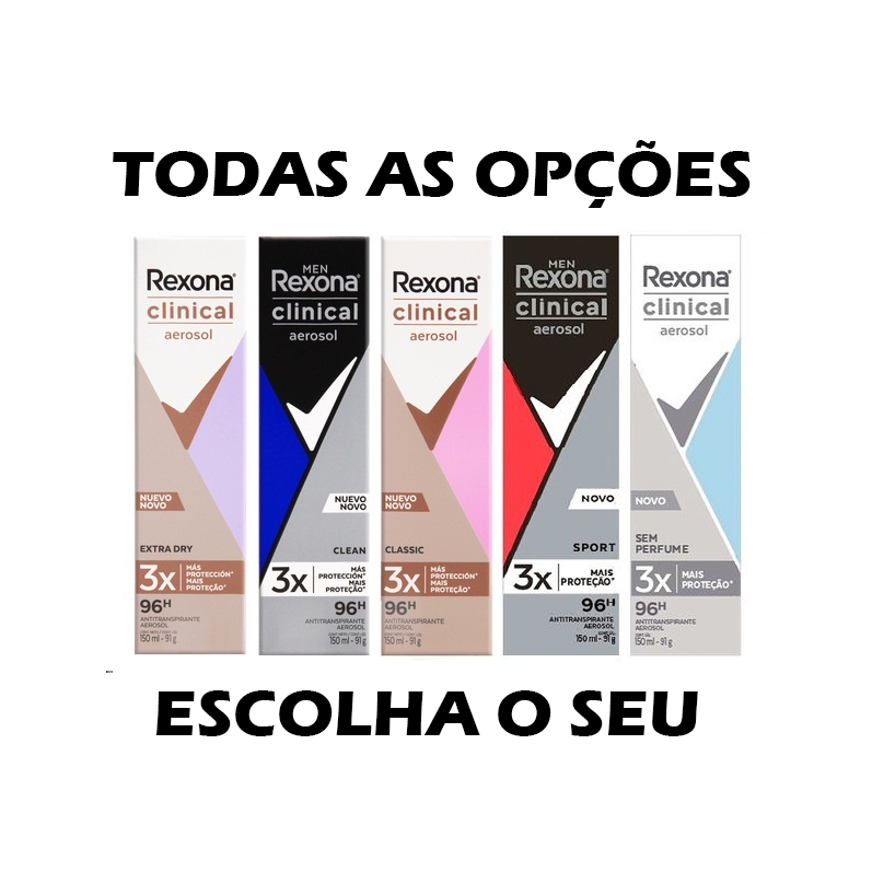 Rexona Clinical 3X Mais Proteção Desodorante Aerosol 96h 48g | Shopee ...