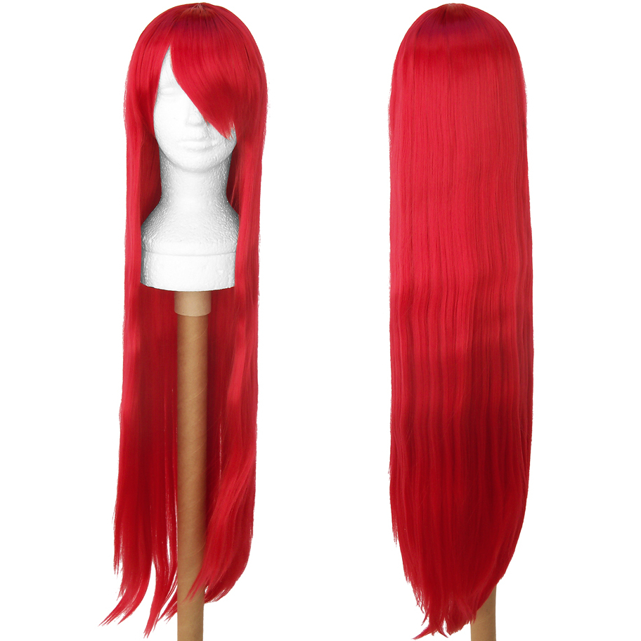 Peruca Cosplay Vermelha Lisa Longa 100cm - Pronta Entrega!! - Corre Que ...
