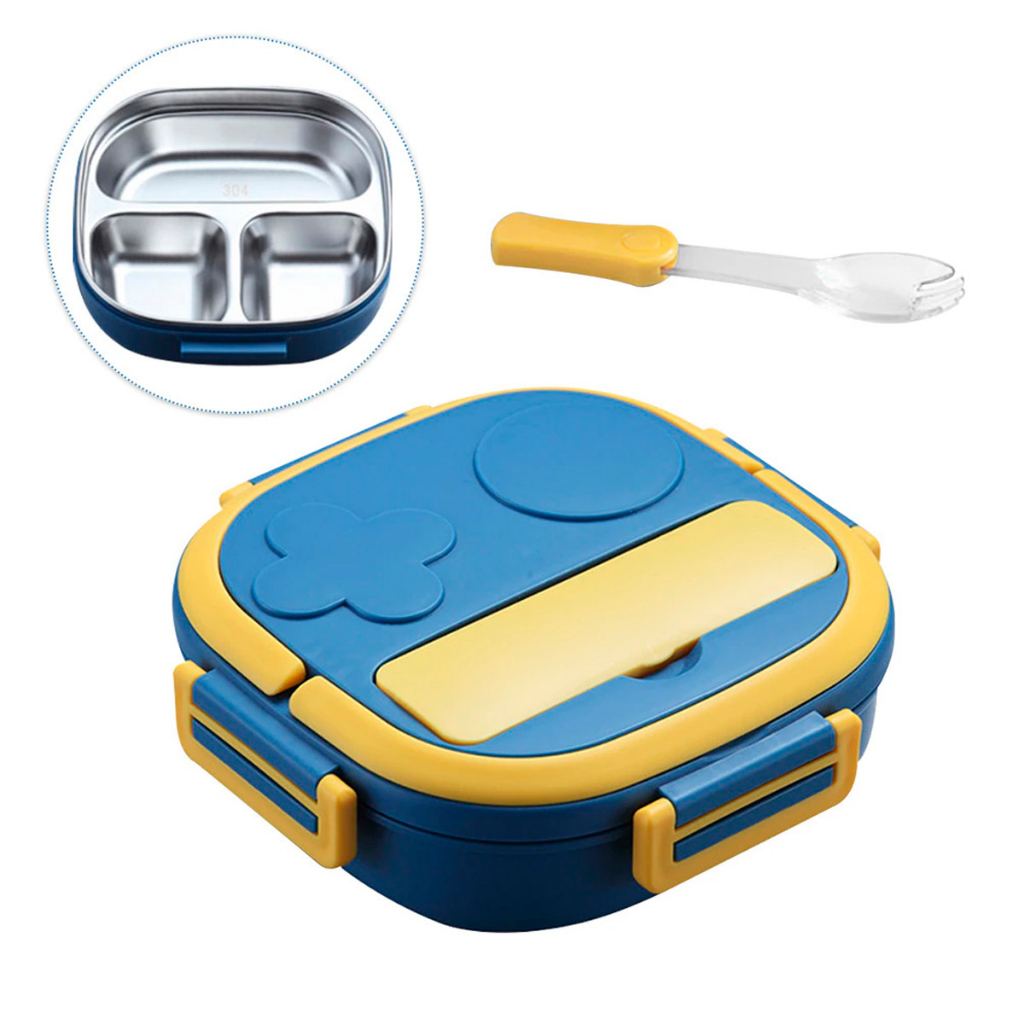 Lancheira De Aço 304 Bento Para Crianças Conjunto De Colheres De Bebê ...