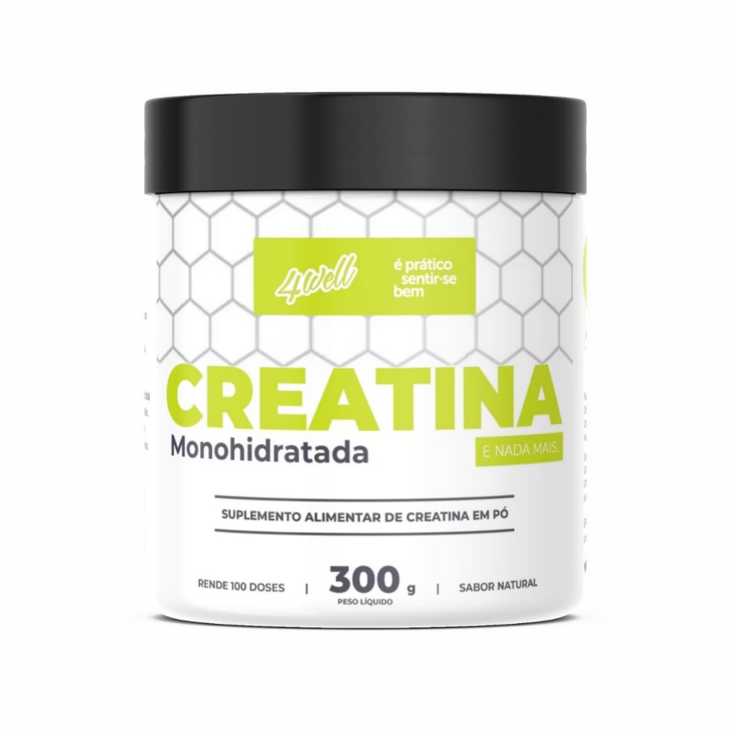 Creatina Monohidratada 300g Pote - 100% Pura - Importada - 4well ...