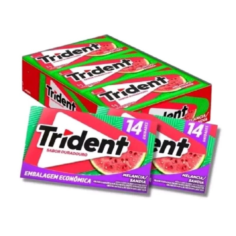 Chiclete Trident sabor melancia Cx com 12 unidades | Shopee Brasil