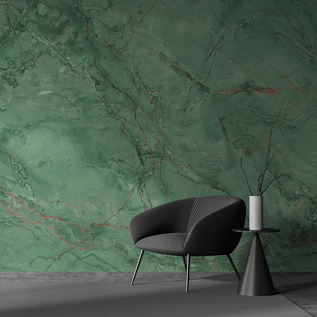 Papel De Parede Adesivo Vinilico Lavável Mármore Verde Issorie Para