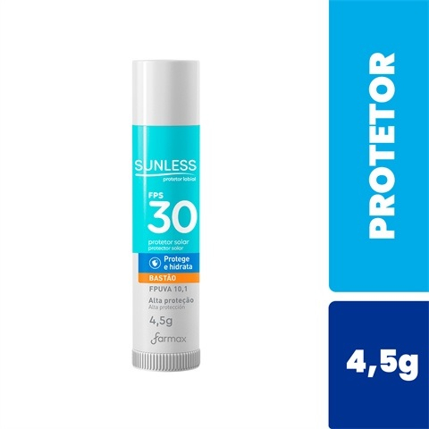 Protetor Solar Labial Hidratante Sunless com Proteção FPS 30 Bastão - 4 ...