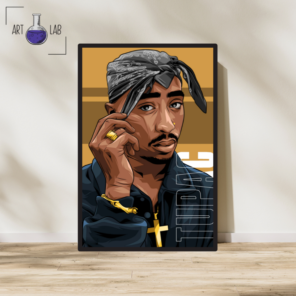 Quadro decorativo Tupac Capa com moldura e vidro | Shopee Brasil