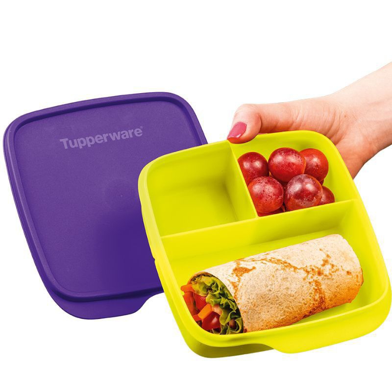 Tupperware Basic line com divisória Marmita 550ml NEON | Shopee Brasil