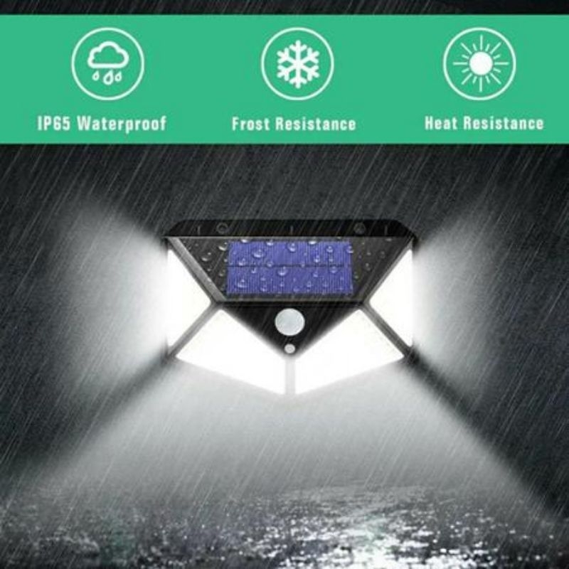 Luz de Led Solar com acendimento automático fixa no portão muro e ...