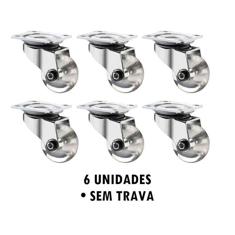 Rodinha 6 Sem Trava - Silicone 35mm Multi. Rodas/ Rodizios | Shopee Brasil