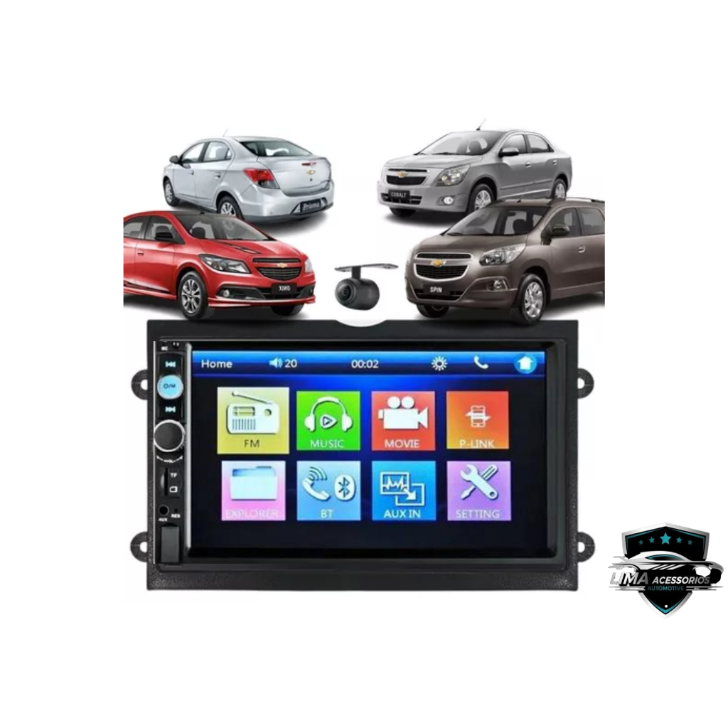 Kit Central Multimidia Bluetooth Moldura Onix 2012 2013 2014 2015 2016 Cobalt Spin Prisma ...