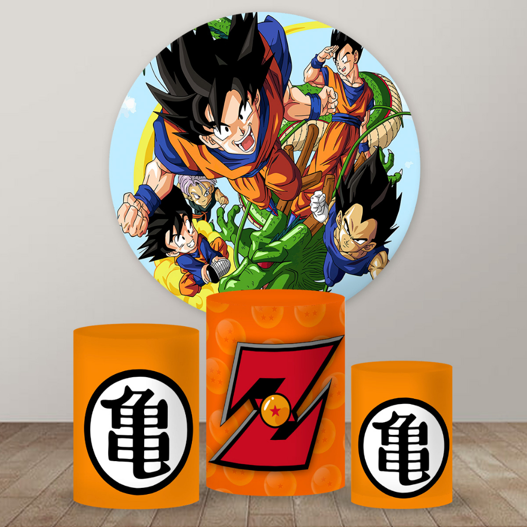 Kit Capas Decoração Dragon Ball - Painel Redondo + Trio Capas de ...