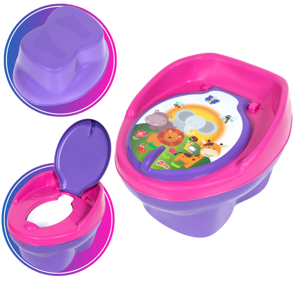 Pinico Infantil Menina 2 em 1 Suporta 23Kg Desfralde Penico Troninho ...