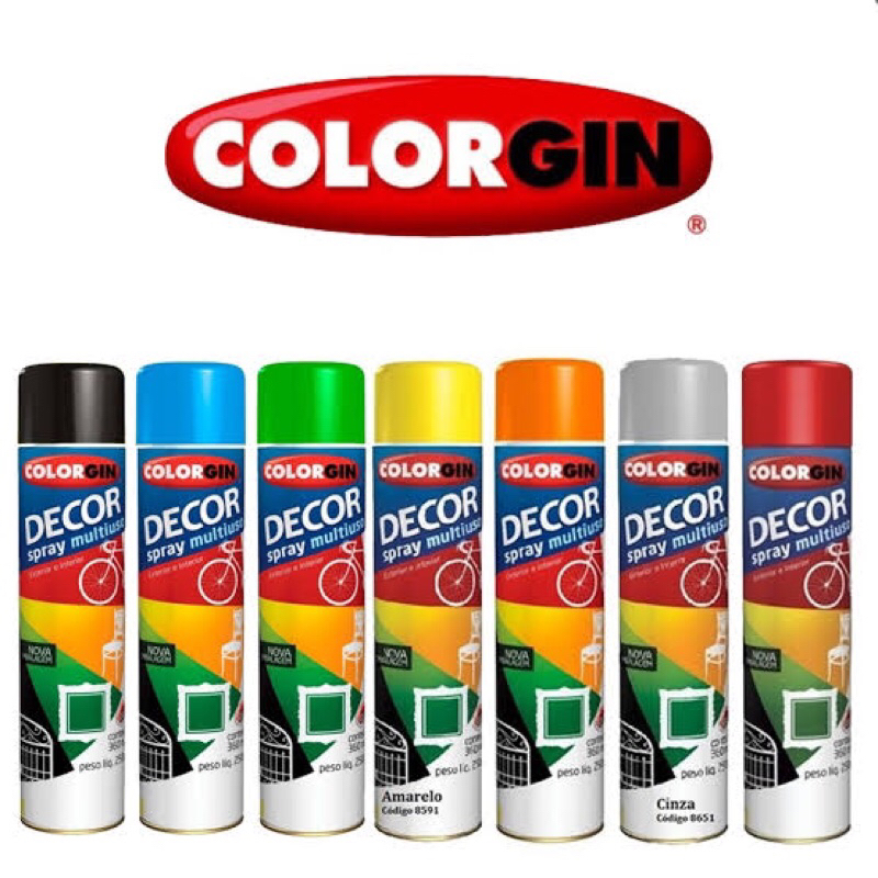 Tinta Spray Multiuso COLORGIN DECOR 360ml | Shopee Brasil