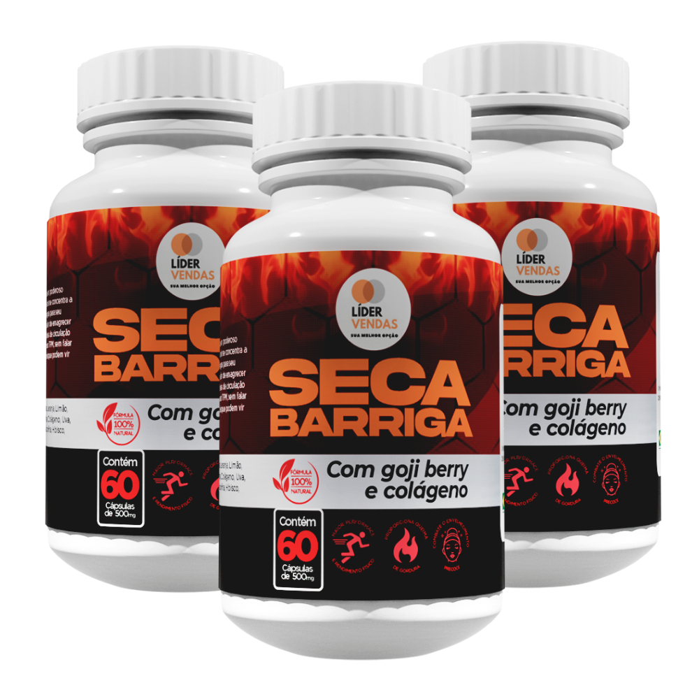 Seca Barriga 60 cáps kit com 3 unidades emagrecedor natural | Shopee Brasil