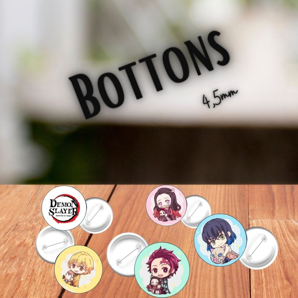 Kit 9 Botons Kimetsu No Yaba Anime Demon Slayer Geek | Shopee Brasil
