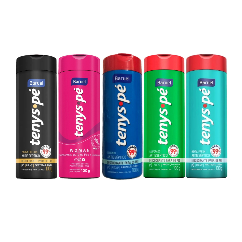 Tenys Pé Baruel Desodorante Pó Para os Pés 100g Escolha o Seu | Shopee Brasil