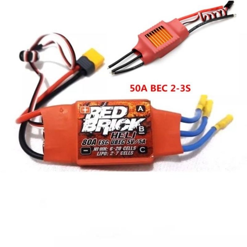 Esc Red Brick 50A/70A/80A Bec 5v/5a 2s-7S Brushless P/Aeromodelos com XT60 Conectores Soldado ...