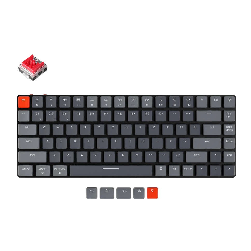 Keychron K3v2 - 75% Layout - Hot-Swappable - Red Switch - RGB - Faz a Boa!