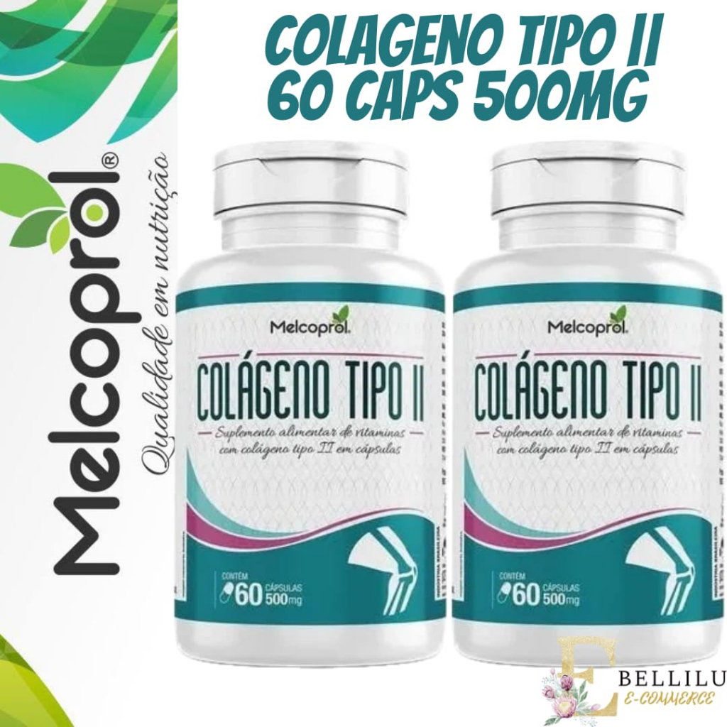Colágeno Tipo 2 II 2x 60 Cápsulas Melcoprol | Shopee Brasil