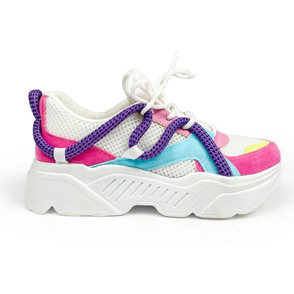 Tênis Feminino Chunky Sneaker Colorido Virginia | Shopee Brasil