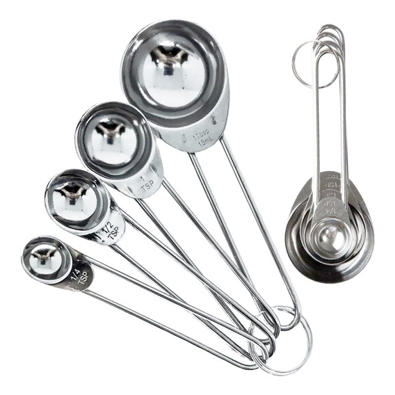 Kit Colheres Medidoras 4 Peças Inox Medidas Cozinha | Shopee Brasil