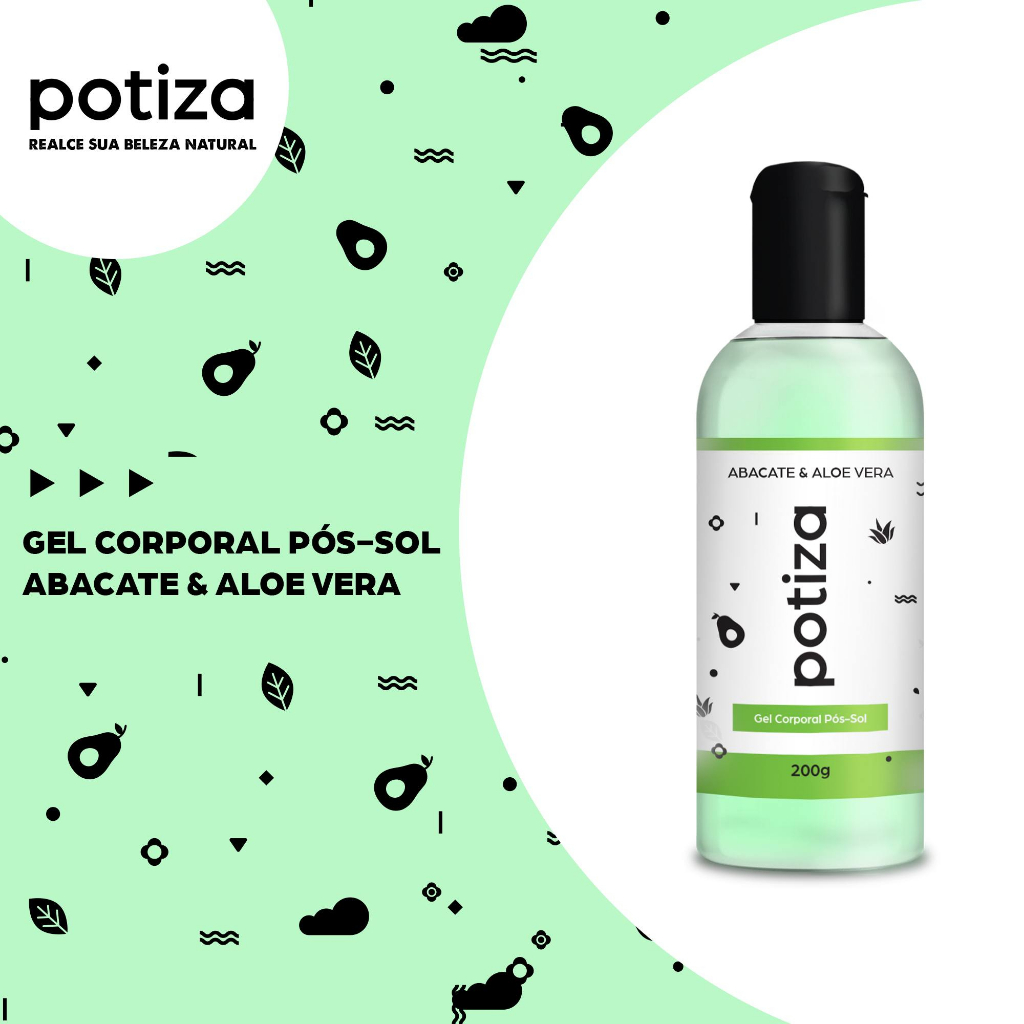 Gel Pós Sol Abacate e Aloe Vera - Potiza 200g | Shopee Brasil