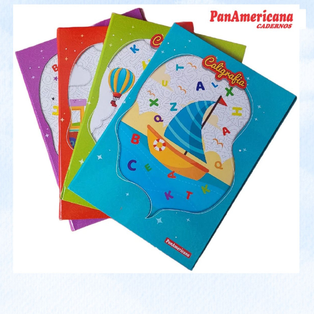 Caderno Caligrafia Estampas Animadas PanAmericanas | Shopee Brasil