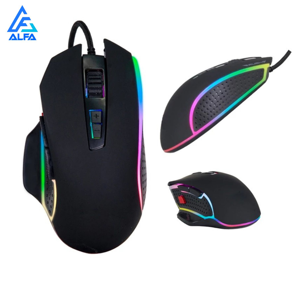 Mouse Gamer Led Rdg 4800dpi 7 Botoes com fio - Faz a Boa!