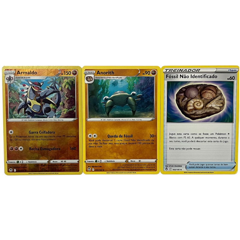 Carta Pokémon Armaldo + Anorith + Fóssil | Shopee Brasil