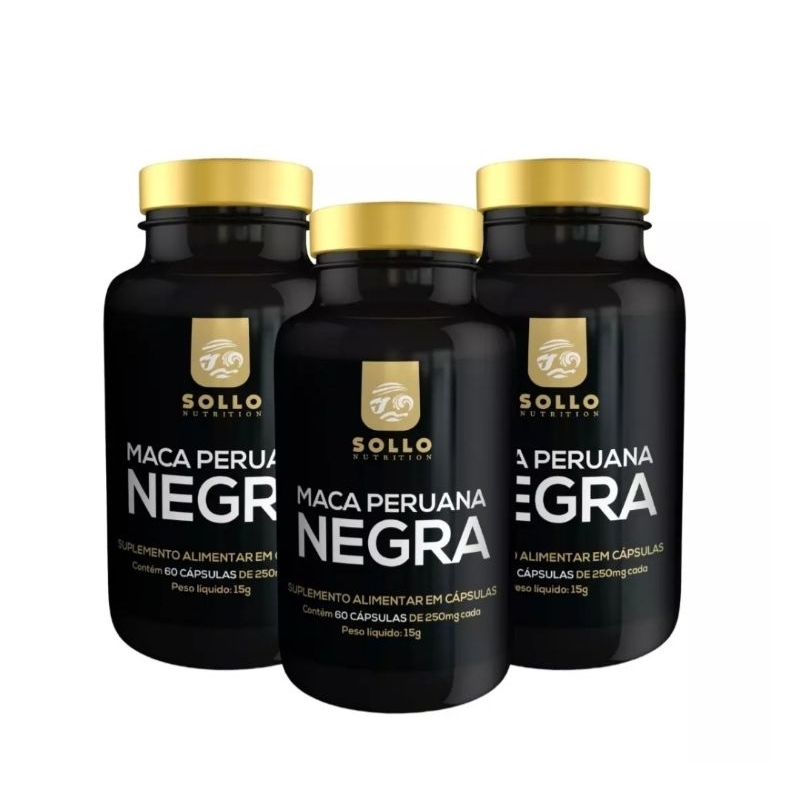 KIT - 3x Maca Negra 60 cápsulas Testosterona | Shopee Brasil