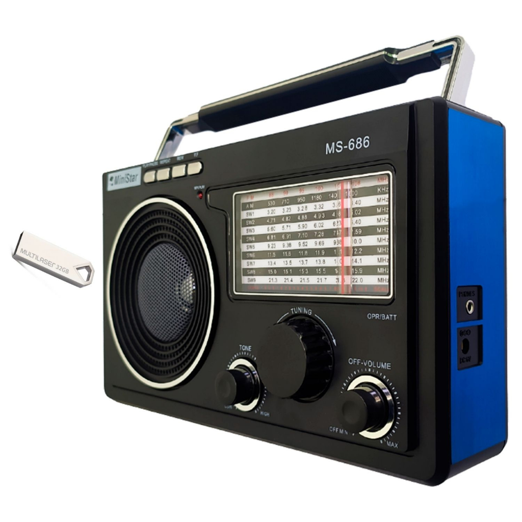 Kit Rádio FM Vintage Bluetooth Potente 3w AM SW Conexões Usb Micro SD ...