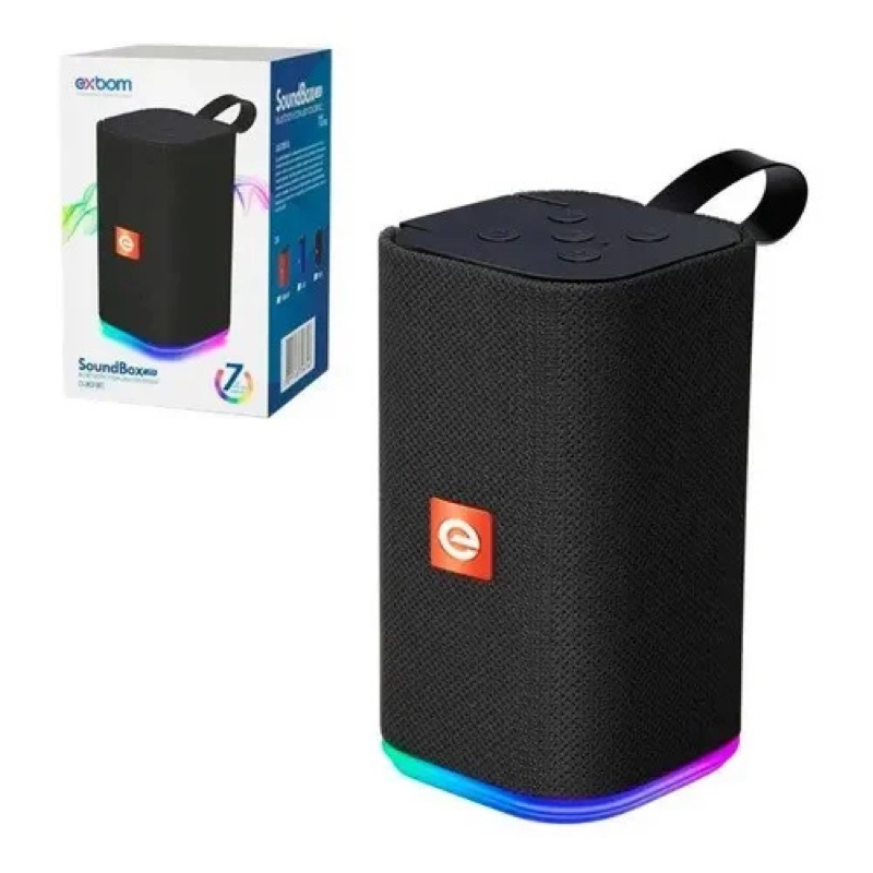 CAIXA DE SOM S/ FIO COM LED RGB BLUETOOTH/USB/SD COR PRETA | Shopee Brasil
