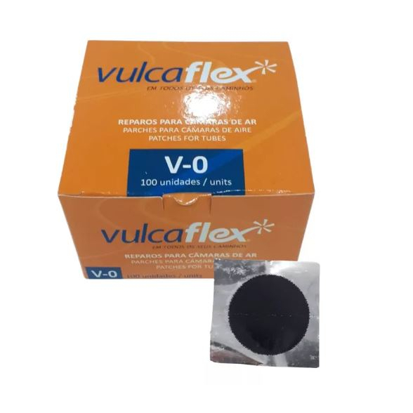 Remendo reparo Black - a frio - V00 Vulcaflex Caixa Com 100 uni. | Shopee Brasil