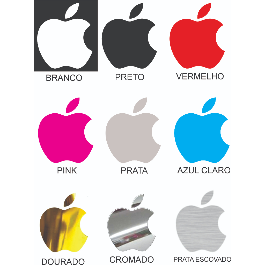 Adesivos Maçã para Celular e Notebook = Carro Moto Bicicleta Logo Apple ...