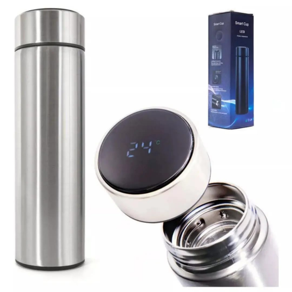 Garrafa Térmica Inteligente Sensor De Temperatura Digital Led Café Água Quente Gelado | Shopee ...