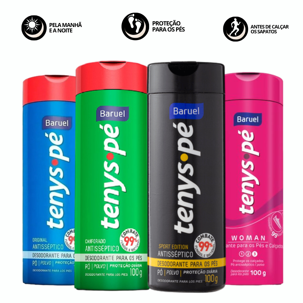 Desodorante em Pó Talco Para Pés Tenys Pé Baruel 100g - Faz a Boa!