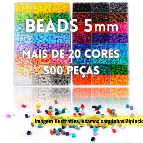 Perler Hama Beads 5mm 500 peças Pixel Art | Shopee Brasil