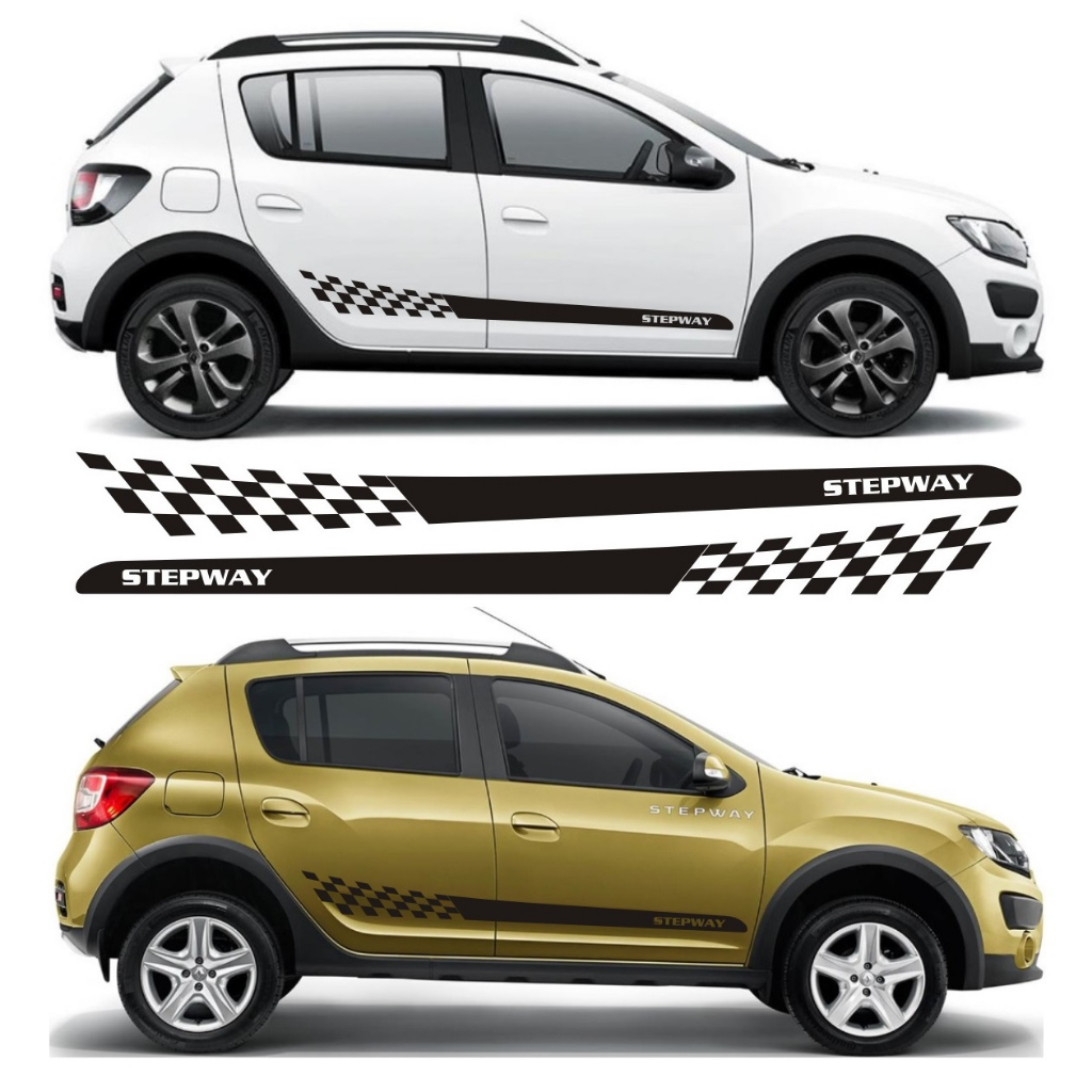 Adesivo Lateral Para Stepway Sandero Faixa Adesiva Tuning | Shopee Brasil
