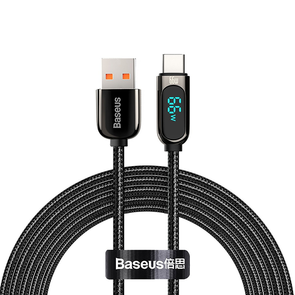 Cabo Baseus Display 66w 2m Display Carga Rápida Usb P/ Usb-c | Shopee ...