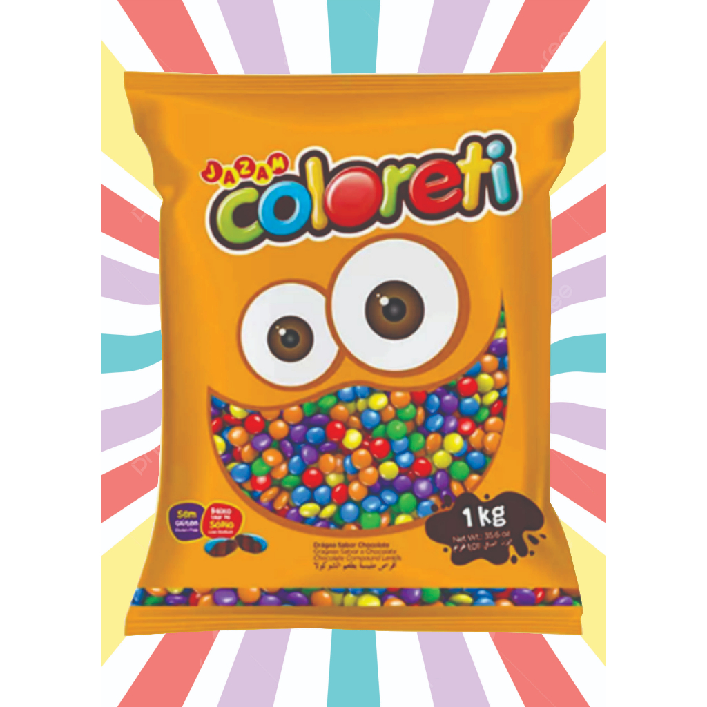 Confeito de Chocolate Coloreti Tradicional 1 kg - Jazam | Shopee Brasil