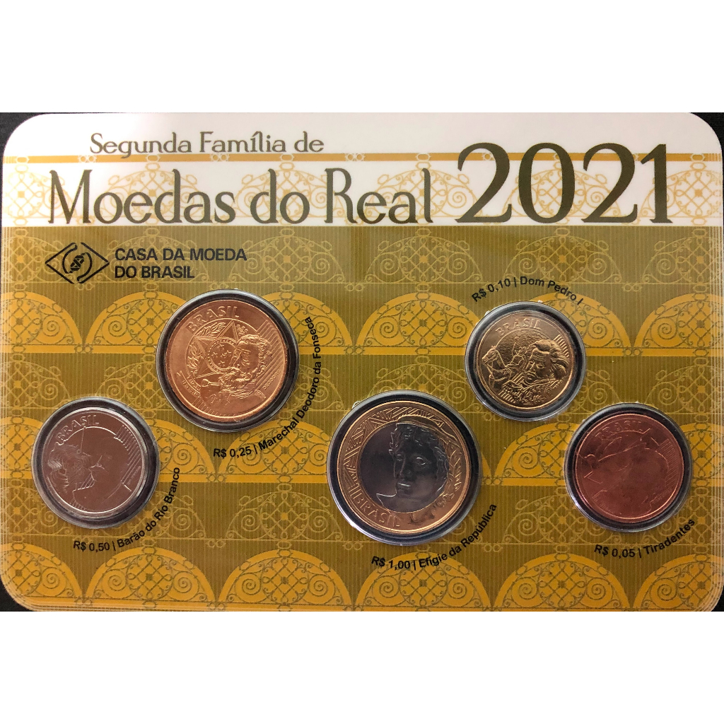 Blister Oficial Casa da Moeda do Brasil - Moedas do Real 2021 | Shopee ...