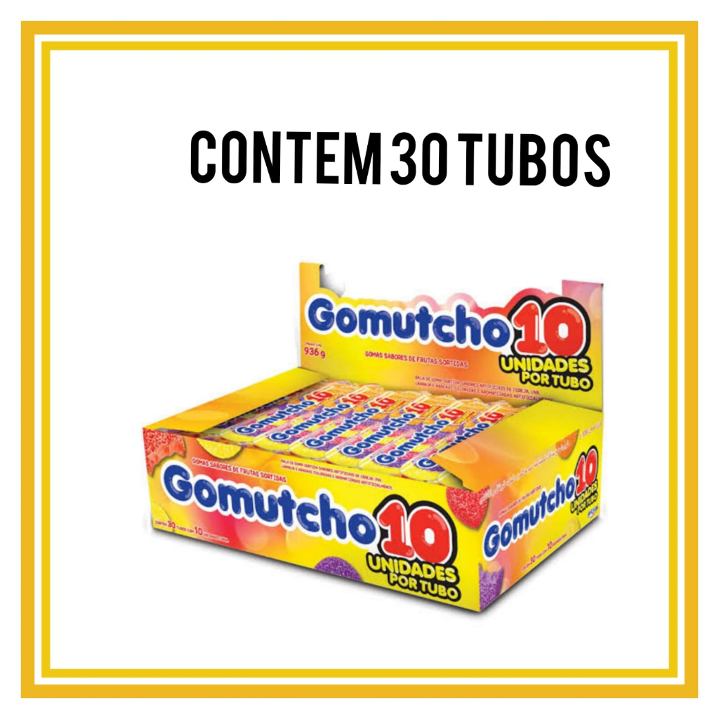 1 Caixa Jujuba Frutas Sortidas Bala de Goma Gomutcho com 30 tubos de 10 ...