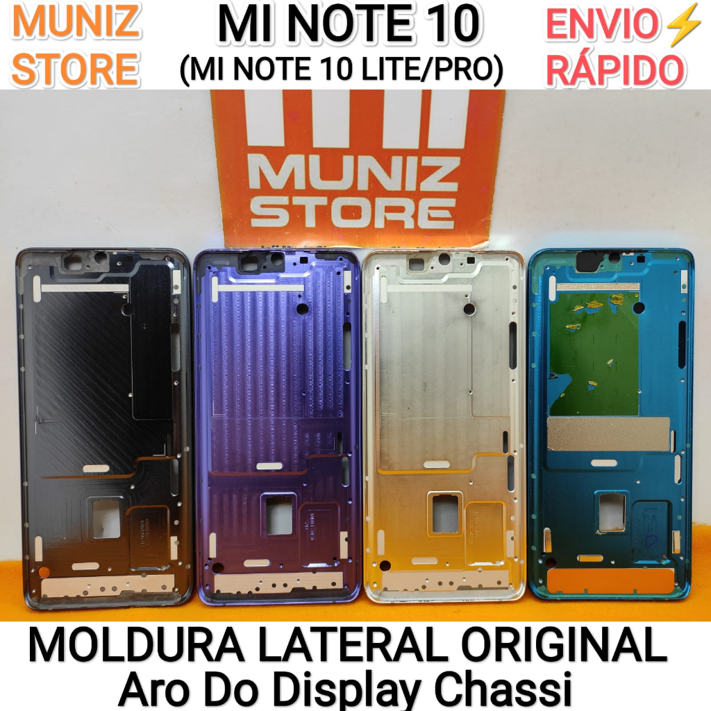 Aro Mi note 10/Pro/Mi Note 10 Lite Moldura Lateral Do Display Chassi ...