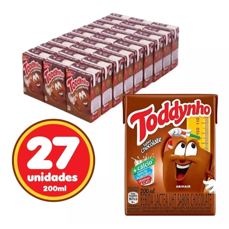 Caixa com 27 unidades de Bebida Láctea Toddynho de 200ml | Shopee Brasil