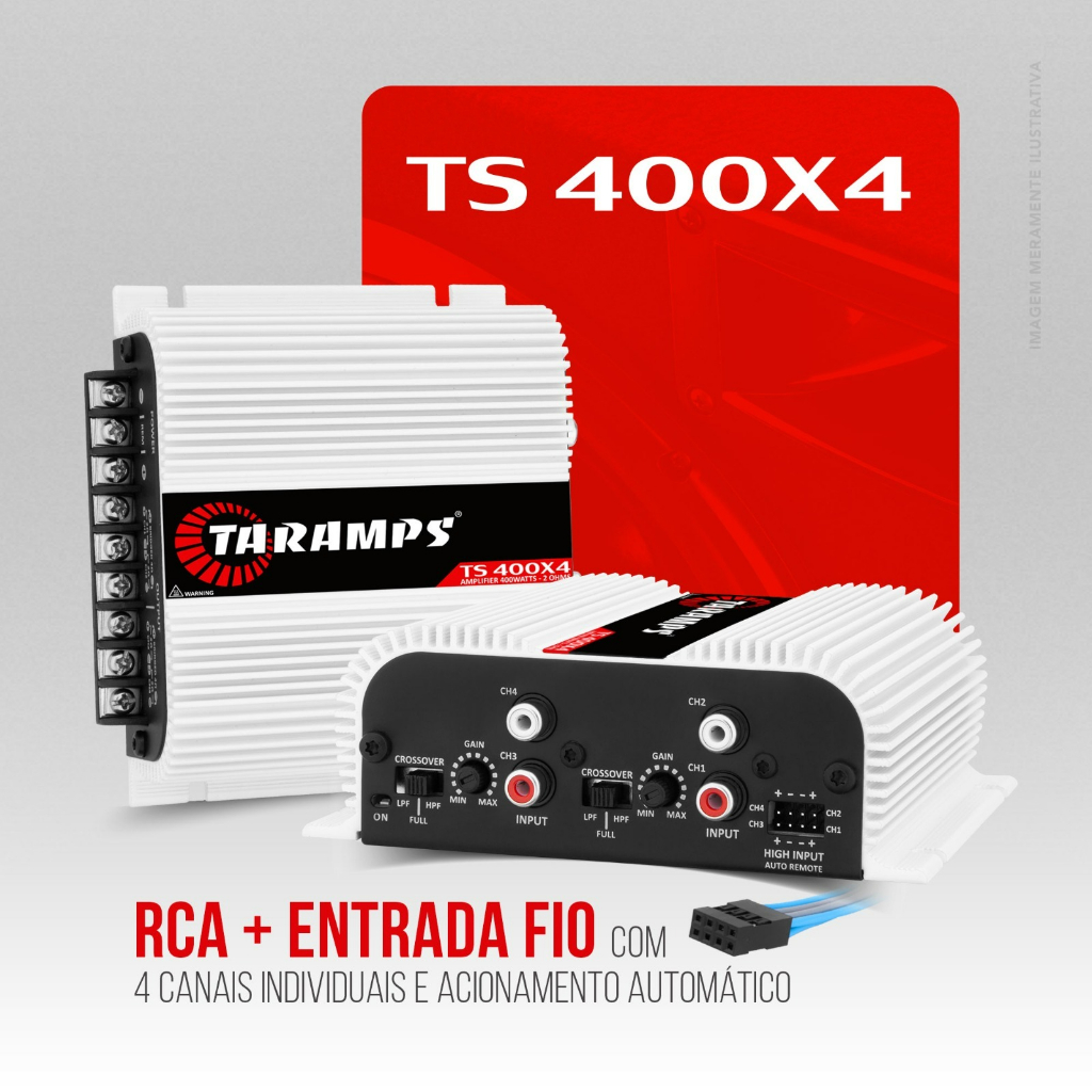 Amplificador Taramps Ts 400 Fio/rca 400x4 400 Rms Lançamento | Shopee ...