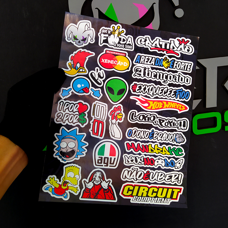 Cartela Adesivos para Bicicleta, Bike, Moto, Carro, Capacete, Adesivo Variados 002 | Shopee Brasil