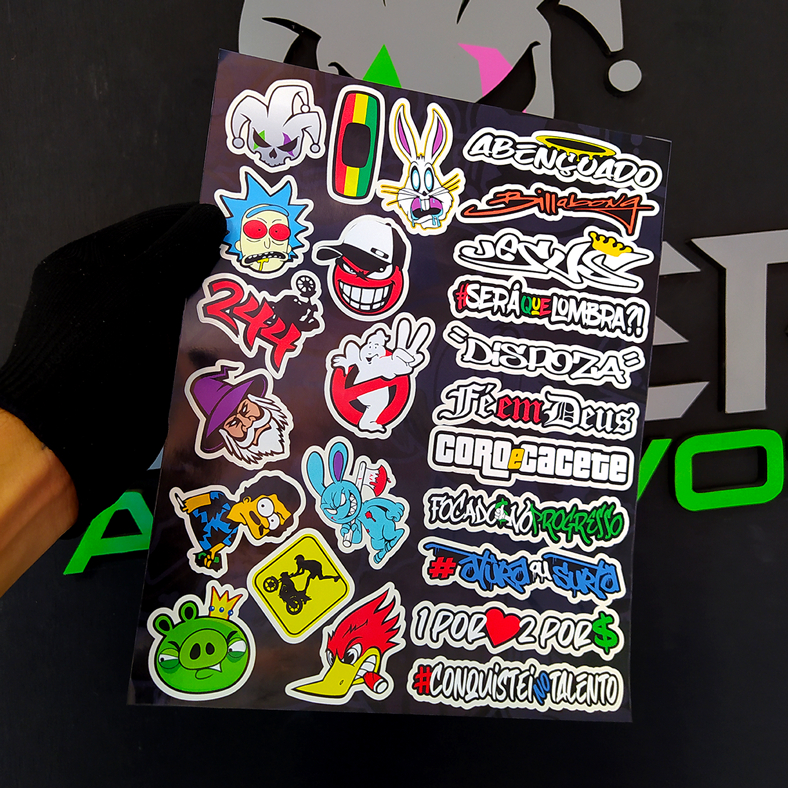 Cartela Adesivos para Bicicleta, Bike, Moto, Carro, Capacete, Adesivo Variados 004 | Shopee Brasil