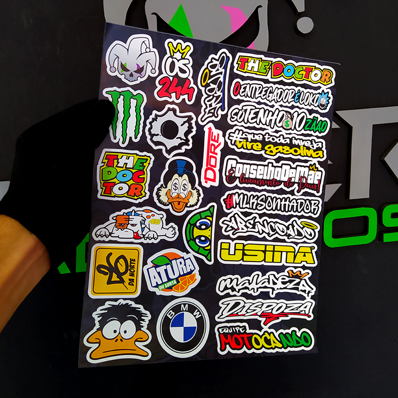 Cartela Adesivos para Bicicleta, Bike, Moto, Carro, Capacete, Adesivo Variados 006 | Shopee Brasil