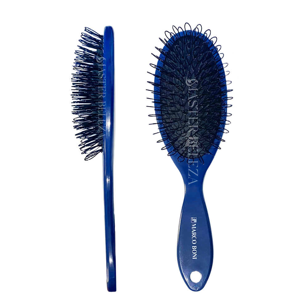 Escova Megahair Cerdas Formato Loop Marco Boni Azul | Shopee Brasil