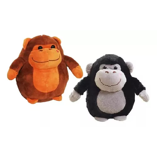 Boneco Pelúcia de Macaquinho Preto Marrom com Coração Gorila Macaco ...